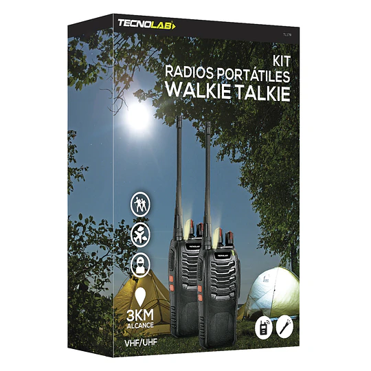 Pack 2 Radio Transmisores Walkie Talkies Tecnolab TL178