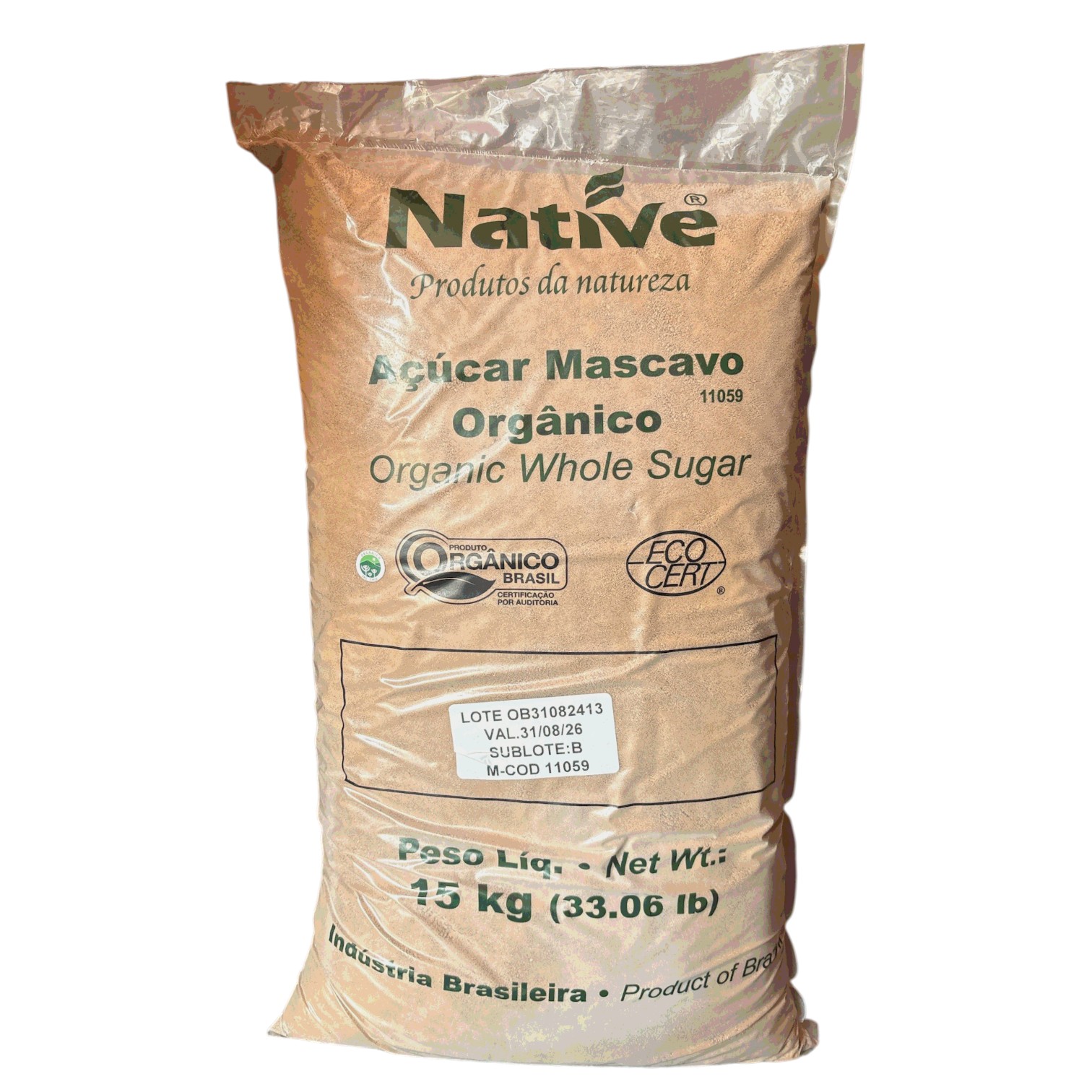 Saco Azúcar Mascavo Orgánica 15kg Native
