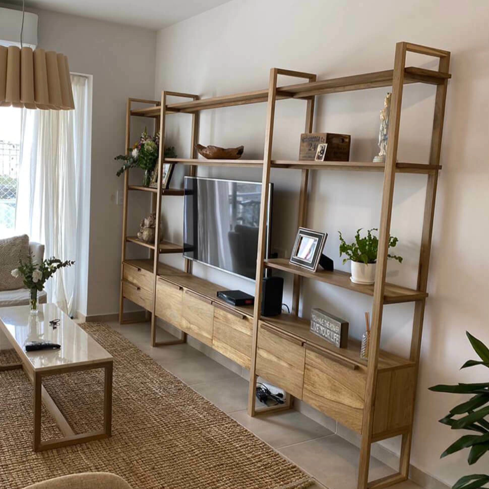 Mueble TV repisas con puertas | Potiche Muebles