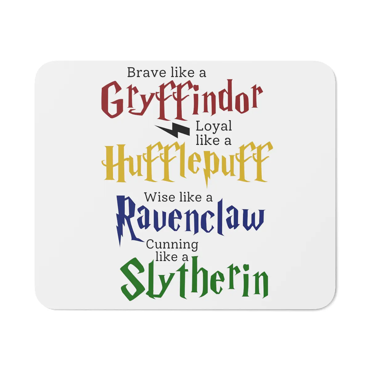 Mouse Pad - Harry Potter - Brave Like A Gryffindor, Loyal...