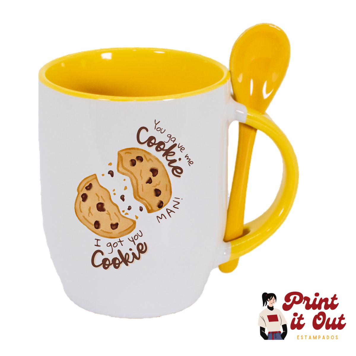 Taza - Taza Color + Cuchara - New Girl - Cookie