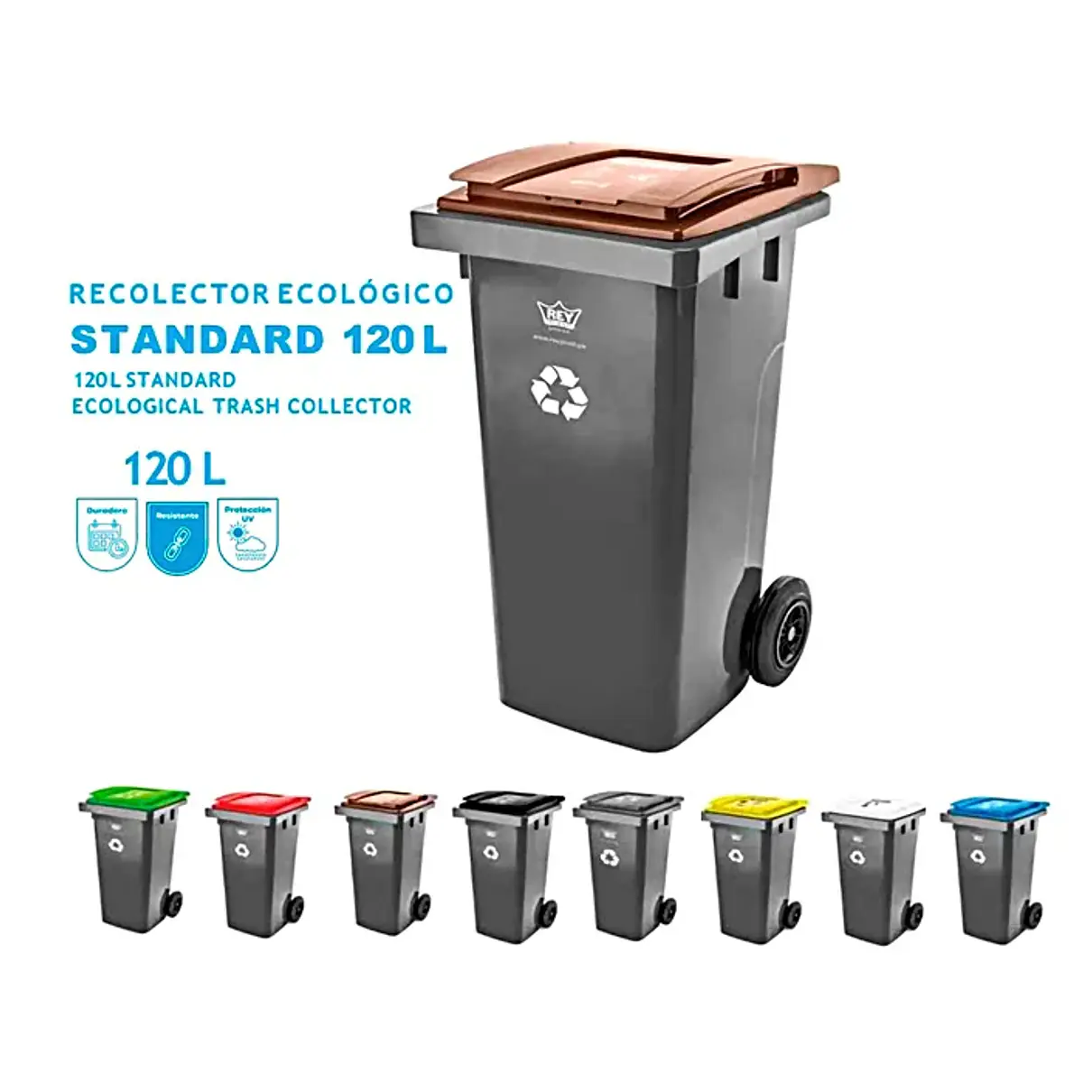 Recolector Ecológico 120 L Con Logo - Productos Rey Peru