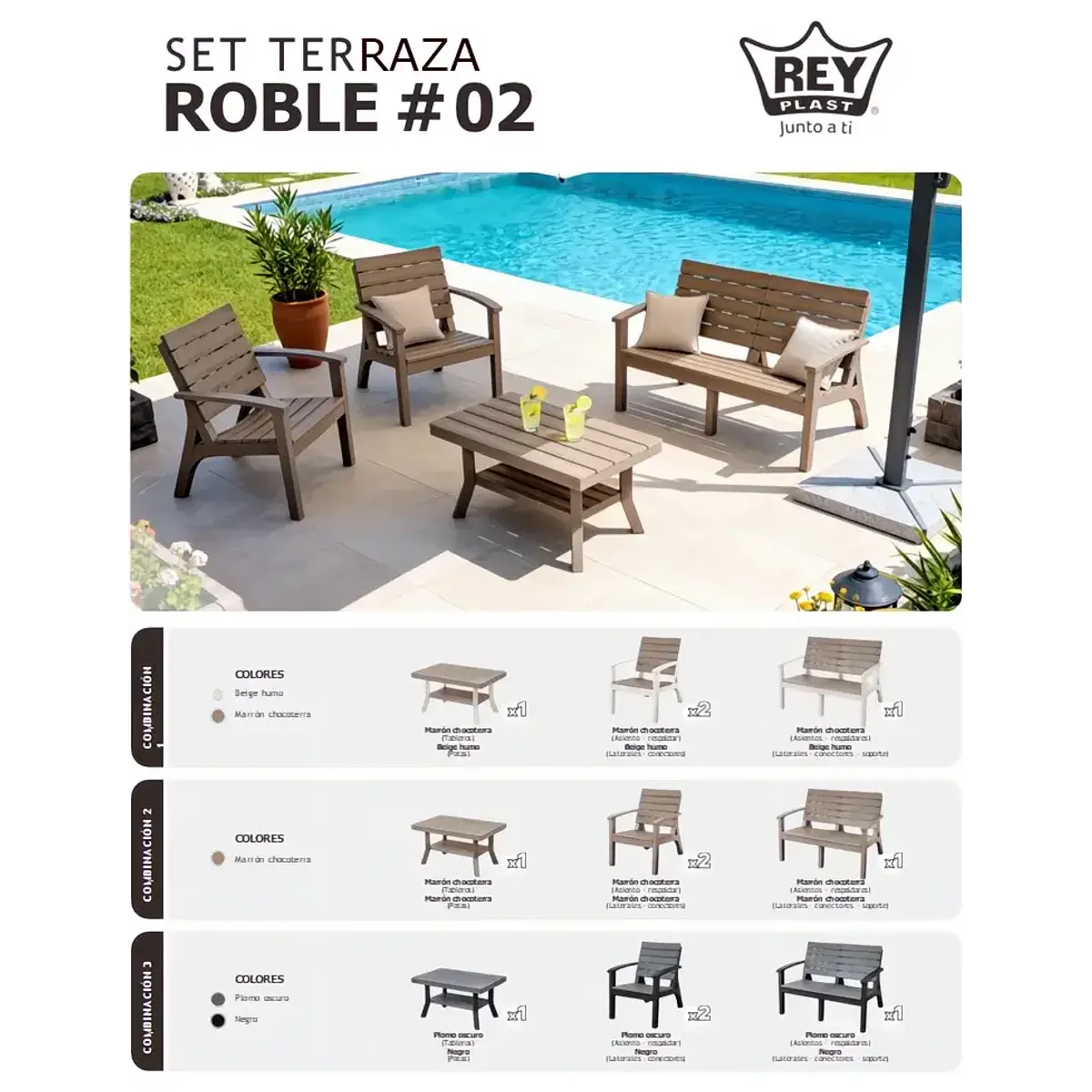 Set Terraza Roble # 02 - Plásticos De Alta Calidad