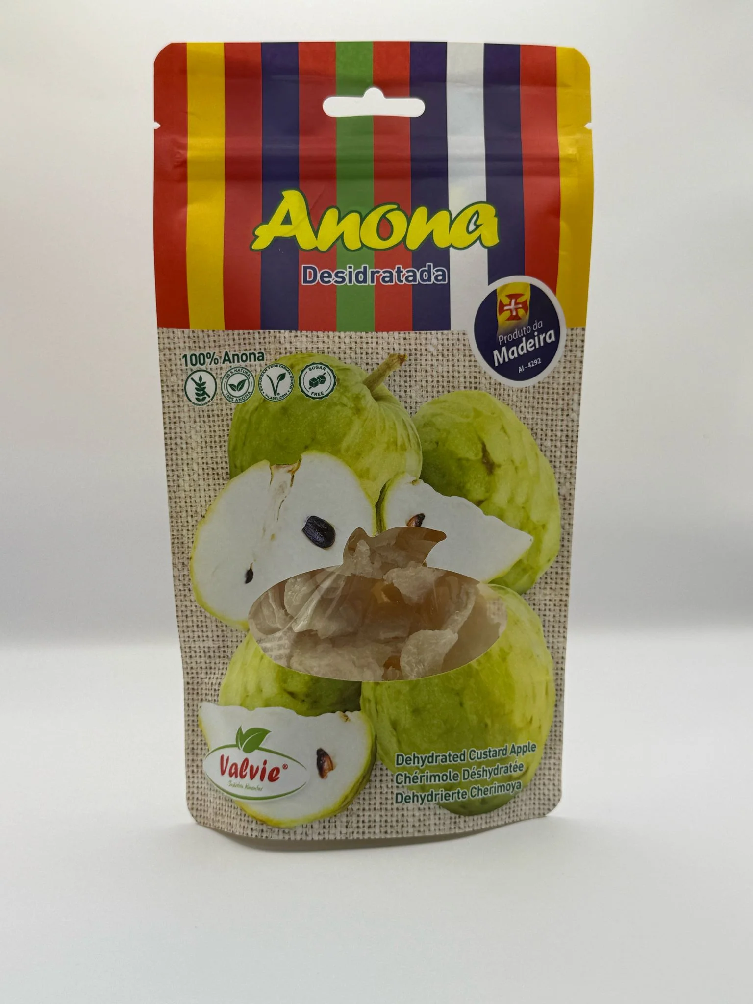 Anona da Madeira desidratada, 100% naturais, sem corantes, c