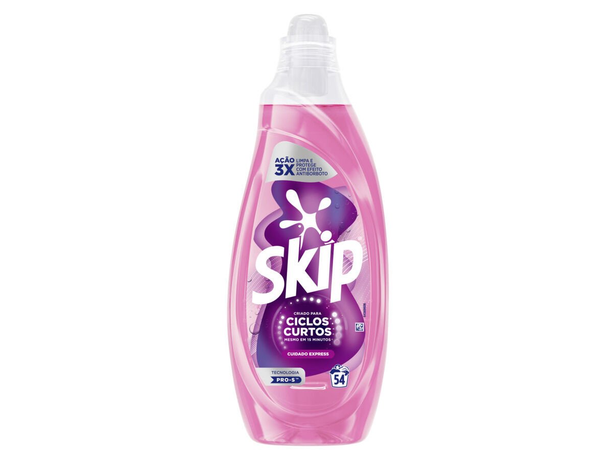 detergente roupa máquina líquido skip ciclos curtos cuidado
