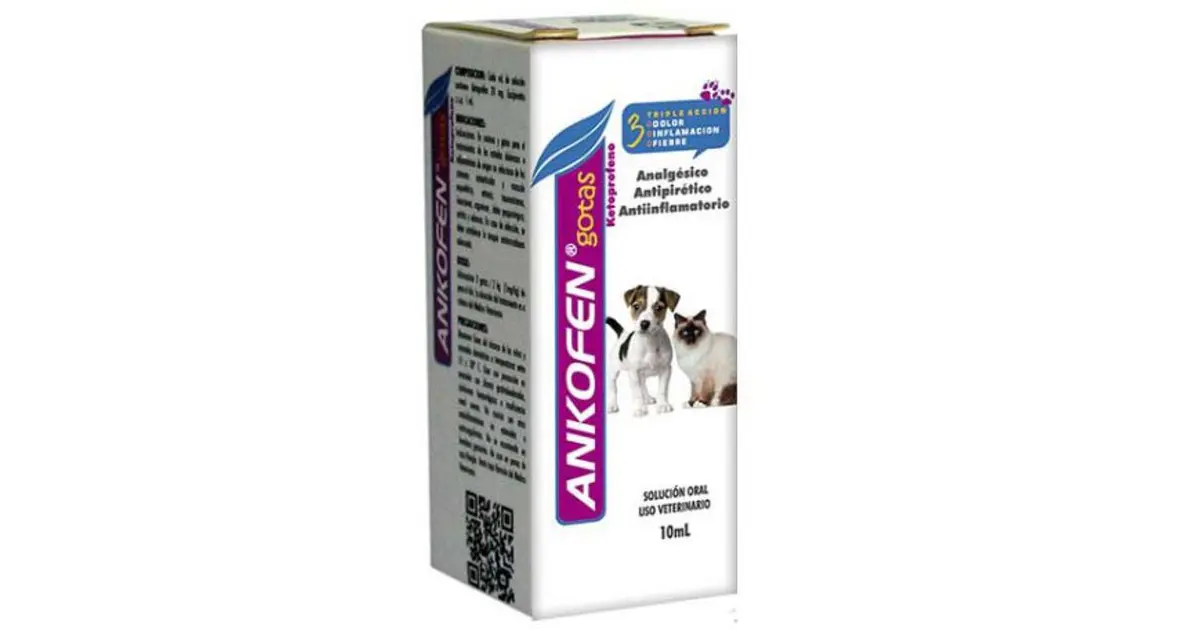Ankofen Gotas Analgesico Antiinflamatorio Perros Gatos 10Ml