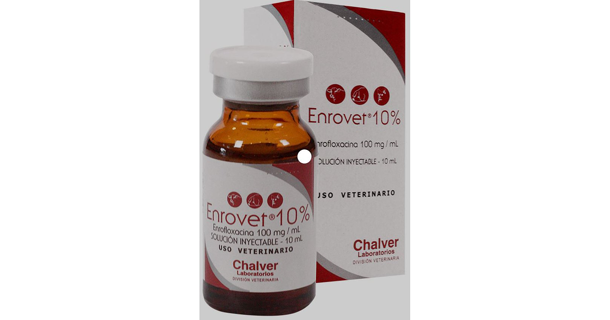 Enrovet 10 Antibiotico Inyectable Bovinos Porcinos Aves 10Ml