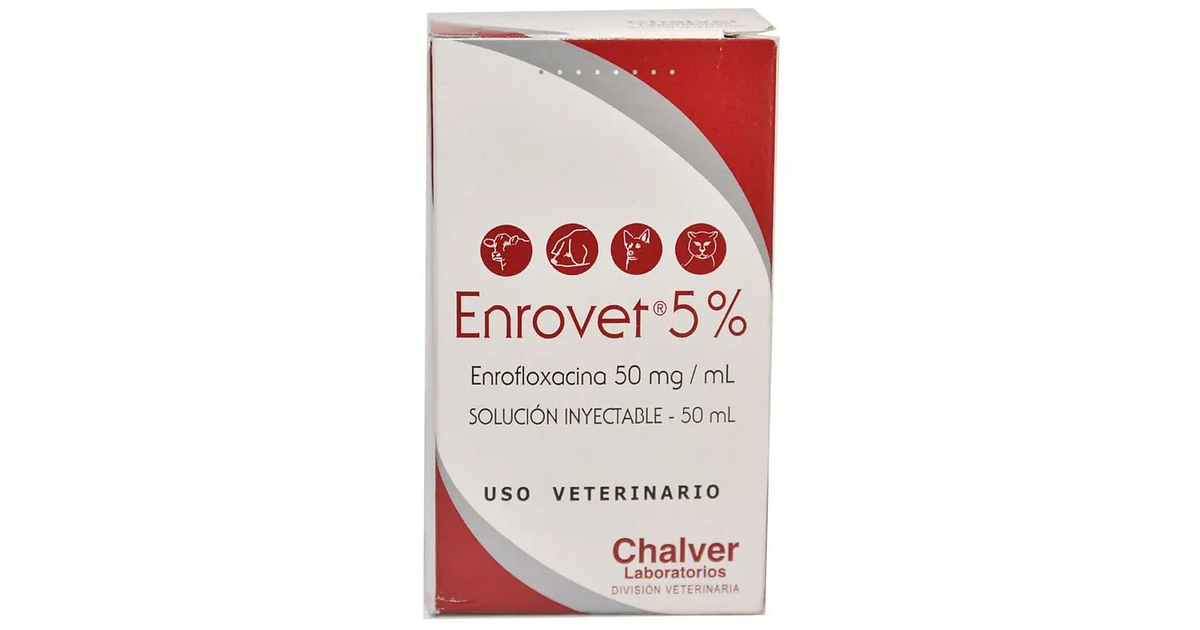 Enrovet 5 Antibiotico Inyectable Perros Gatos 50Ml