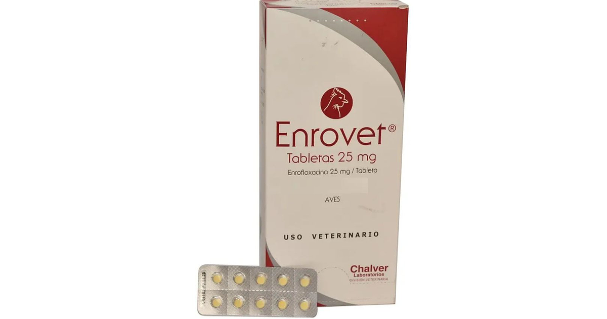 Enrovet Antibiotico Perros Gatos 25Mg 10Tab