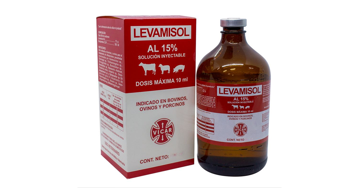 Antiparasitario Levamisol Inyectable 15% x100ml Vicar