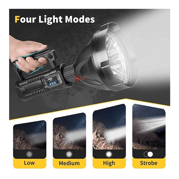 Foco Linterna Led Pedestal 1600 Lúmenes Recargable - Ps