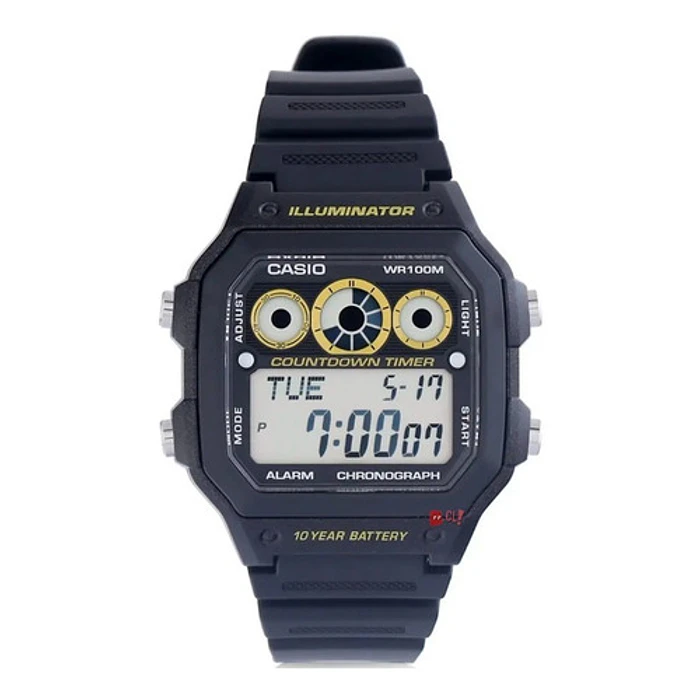 Reloj Casio Negro Modelo Retro Resistente Al Agua - Ps