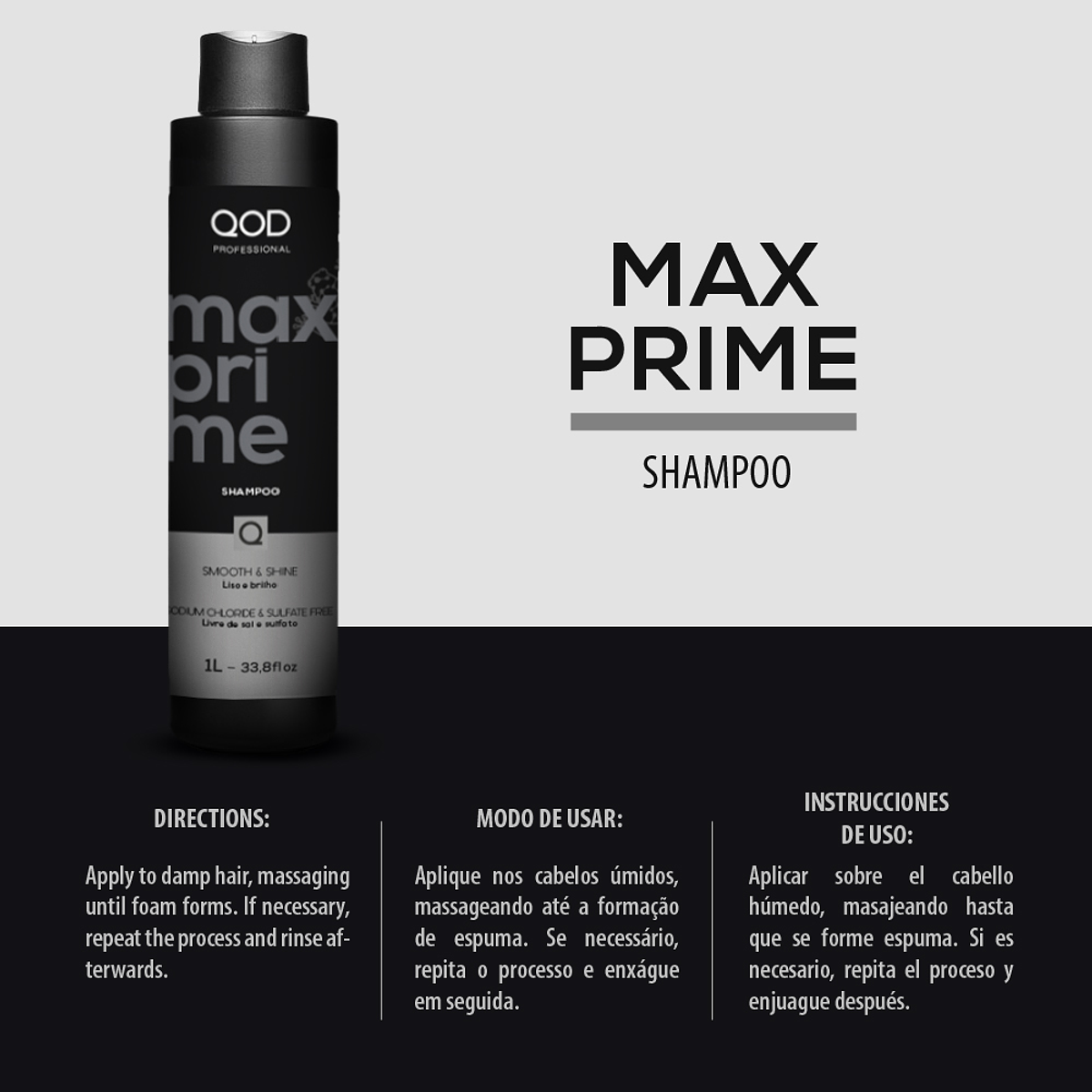 Max Prime Set - Shampoo + Mask 1000ml each - QOD Pro