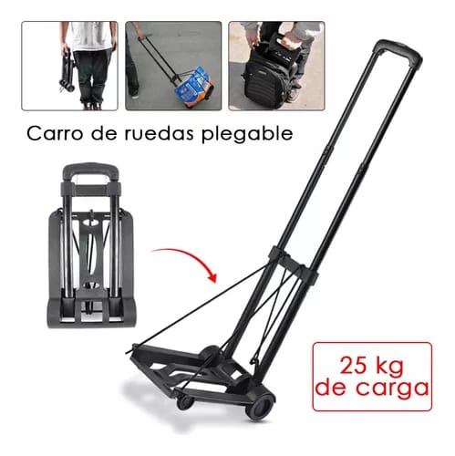 CARRO TIPO DIABLITO PLEGABLE DE MANO NEGRO MOD#703