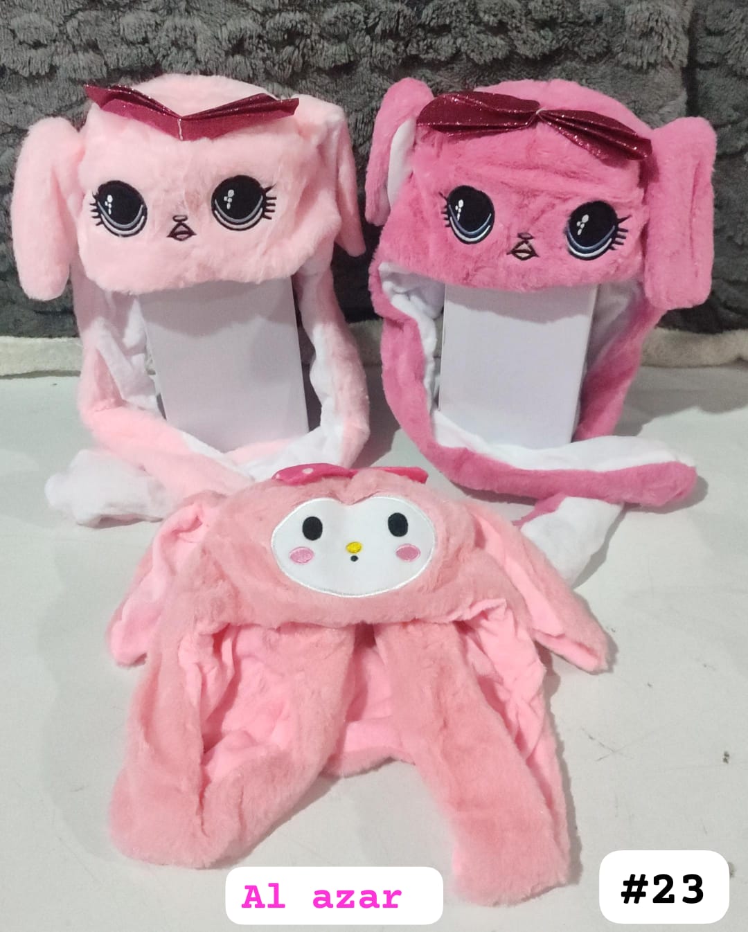 GORRO DE PELUCHE CON OREJITAS MOVIBLES Y LUZ LED MOD#6601