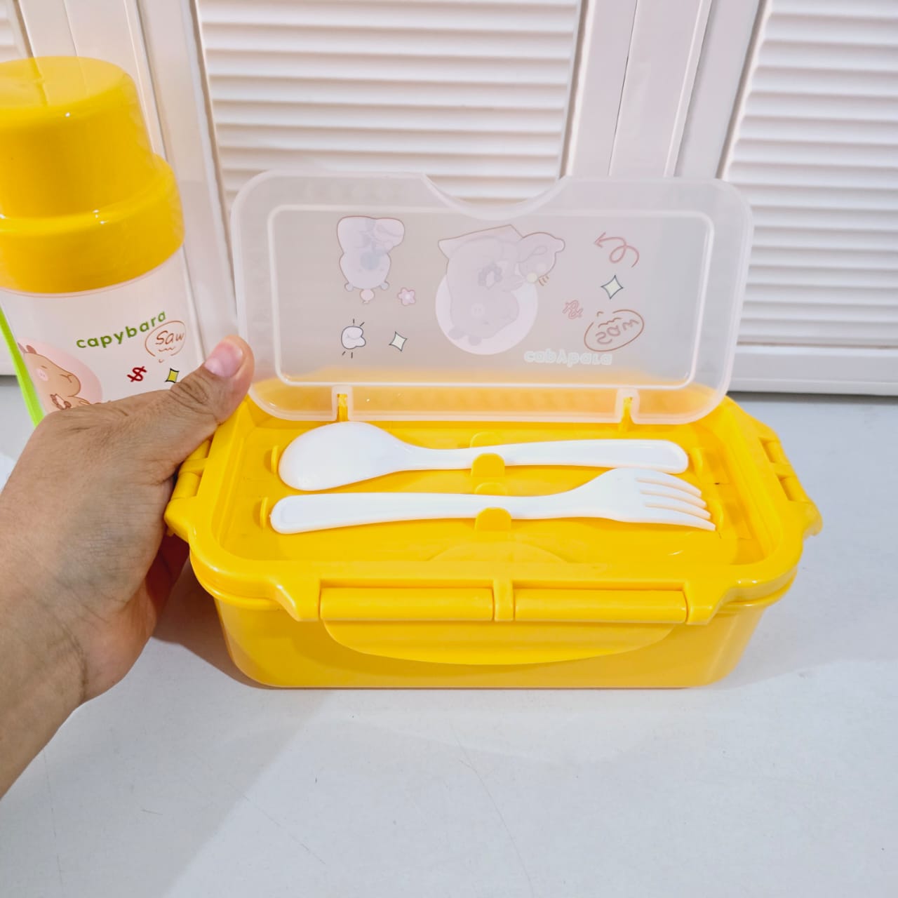 SET DE TUPPER Y VASO DISEÑO CAPYBARA MOD# 25016