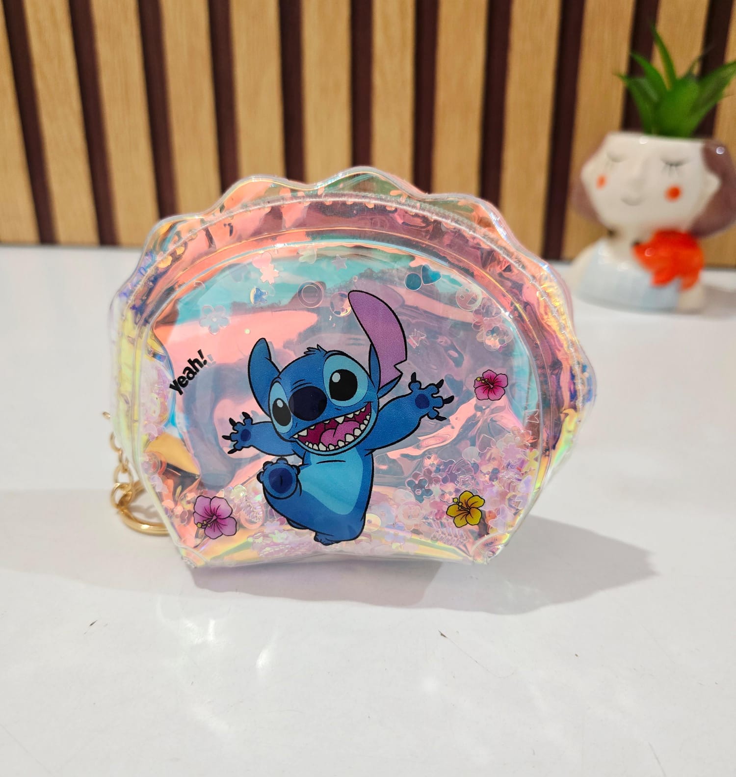 MONEDERO STITCH SEMI OVALADO ACABADO TORNASOL MOD# 12X