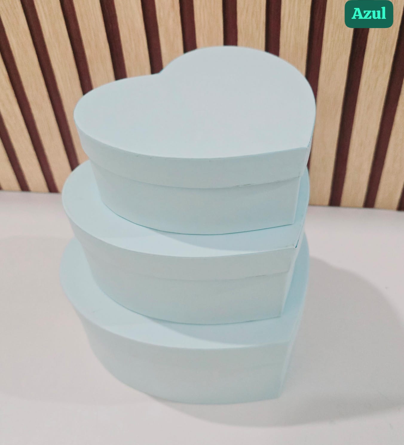 SET DE 3 CAJAS EN FORMA DE CORAZÓN PARA REGALO COLORES LISOS