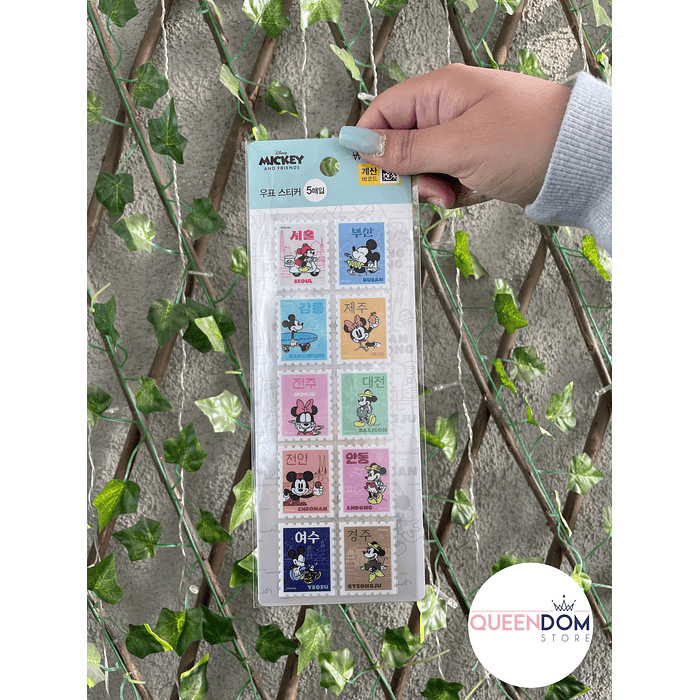 Set Sticker Mickey and Friends estampillas ciudades de Corea