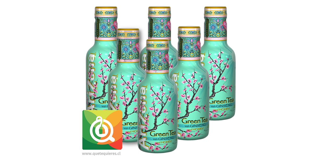 Pack Arizona Te Verde con Ginsen Miel 500ml (6 unidades)