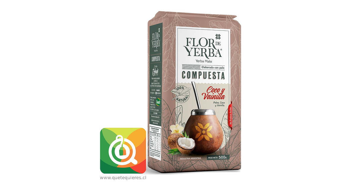 Anahí Flor de Yerba Yerba Mate Compuesta Coco y Vainilla 500