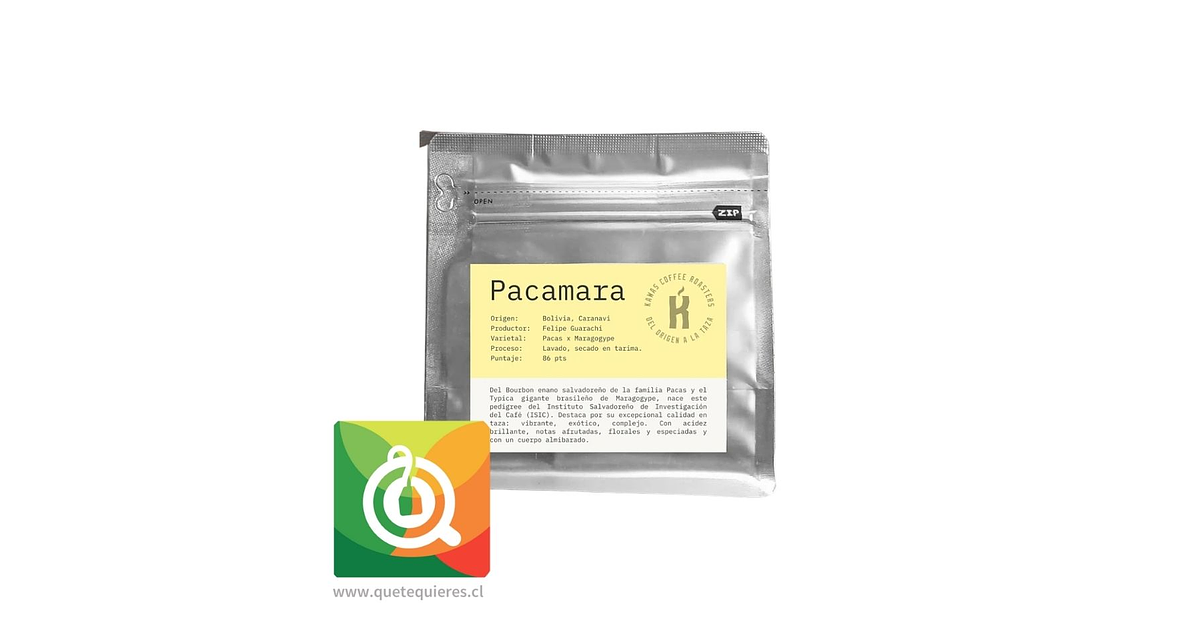 Kawas Café en Grano Microlote Bolivia Caranavi Pacamara 125g