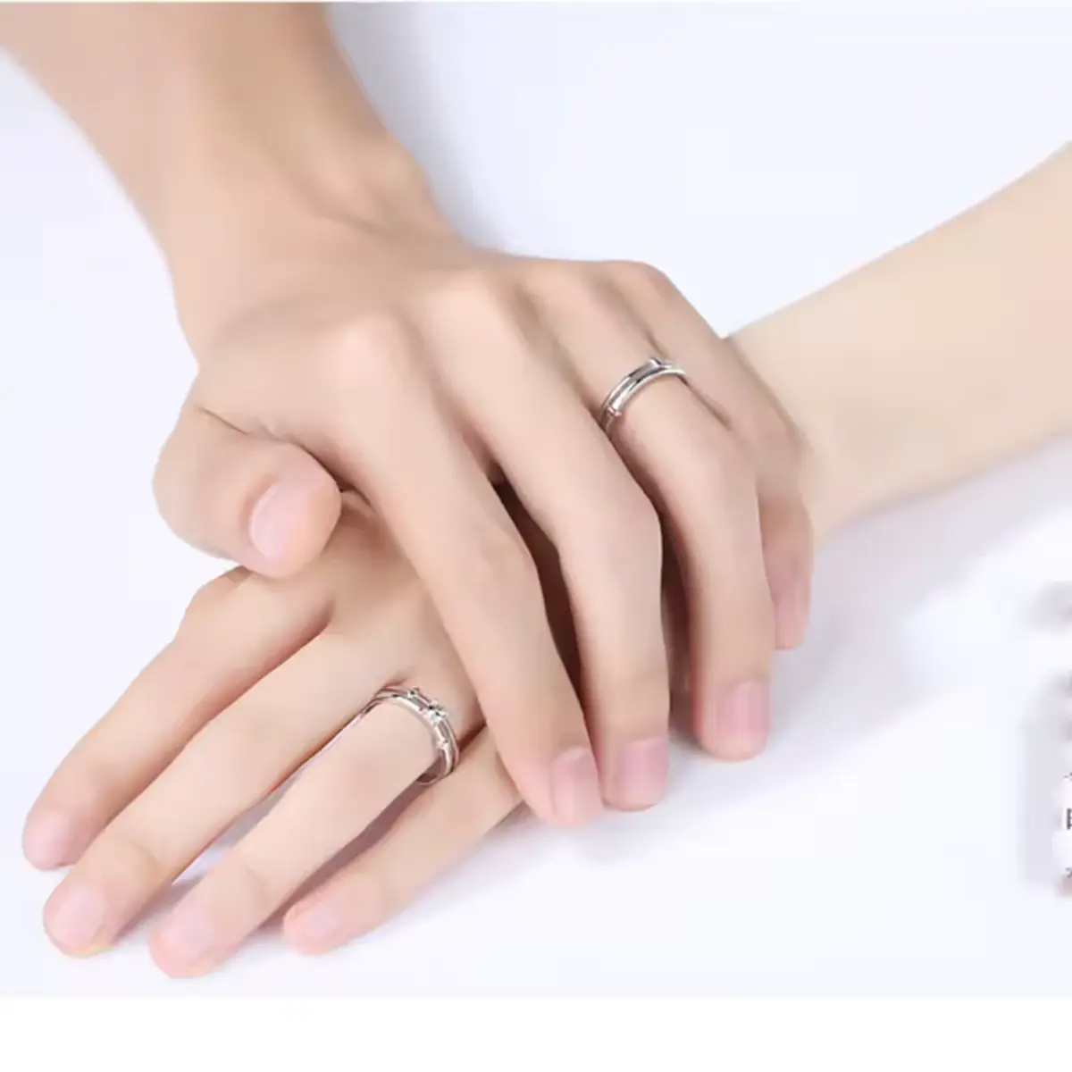 Anillos sencillos con gema parejas Plata Esterlina
