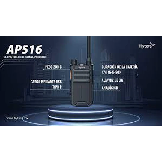 Radio de dos vías portátil analógica Hytera AP516 UHF 400-47