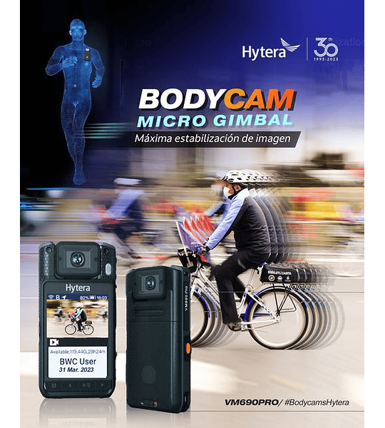 BodyCam y Radio PoC VM780 IMEI GPS Bluetooth Hytera 128 GB 2