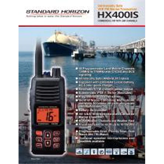 Portátil Marino Comercial, HX-400, VHF, 5W, LMR canales, FM