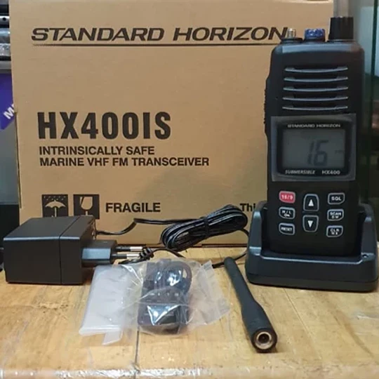 Portátil Marino Comercial, HX-400, VHF, 5W, LMR canales, FM