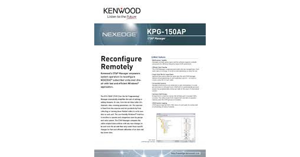 Kenwood KPG-150AP Software OTAP - Programación vía aire de t