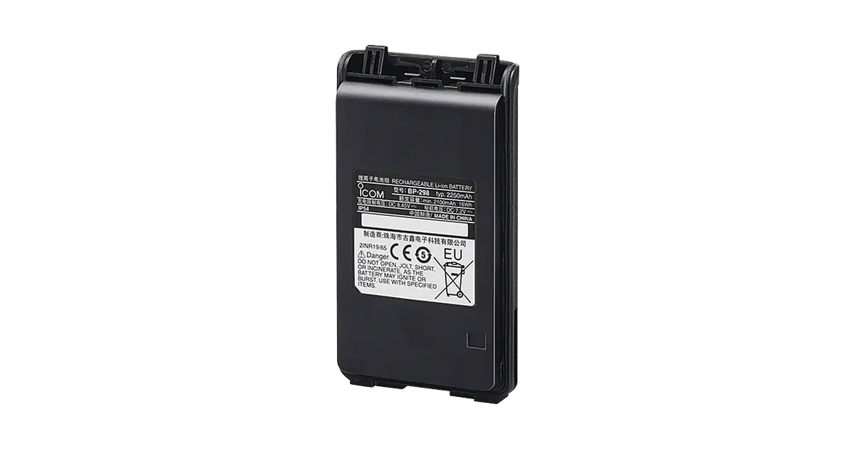 ICOM BP-298 Batería Li-Ion 2250 mAh para IC-F3003 IC-F4003 I