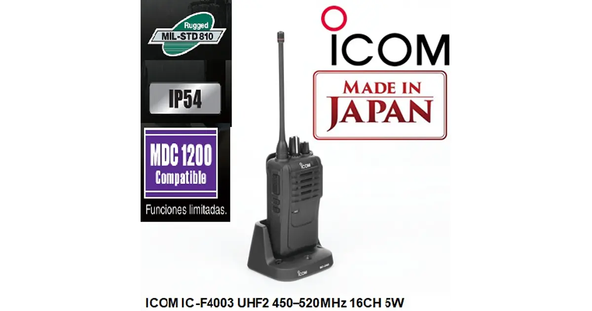 Icom IC-F3003 Radio de dos vías analogico VHF 136MHz–174 MHz