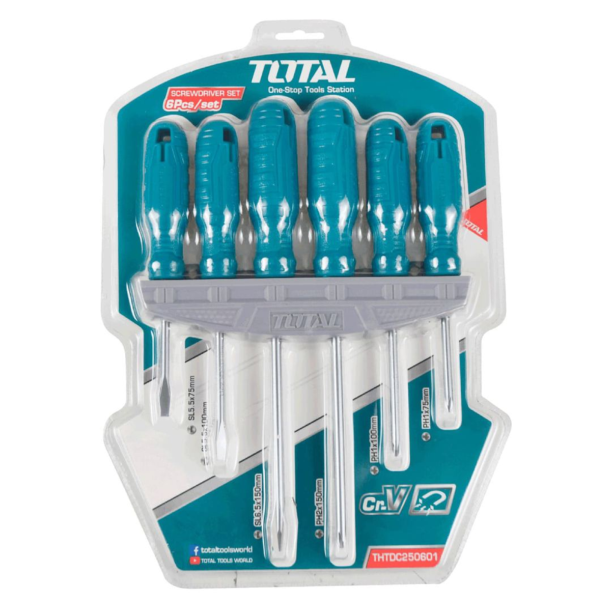 Juego Destornilladores Paleta Cruz 6un Total