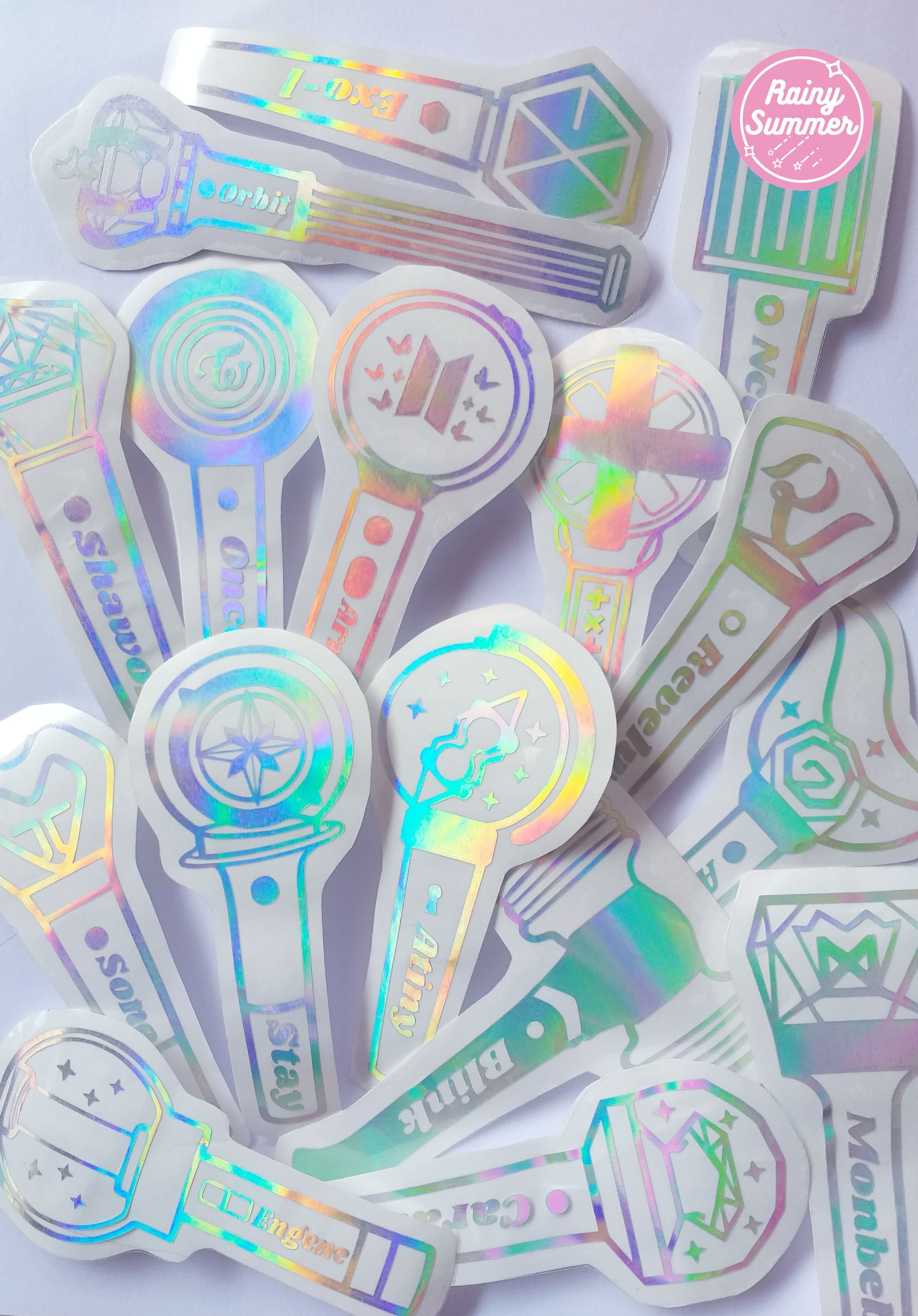KPOP - STICKERS HOLOGRÁFICOS LIGHTSTICKS