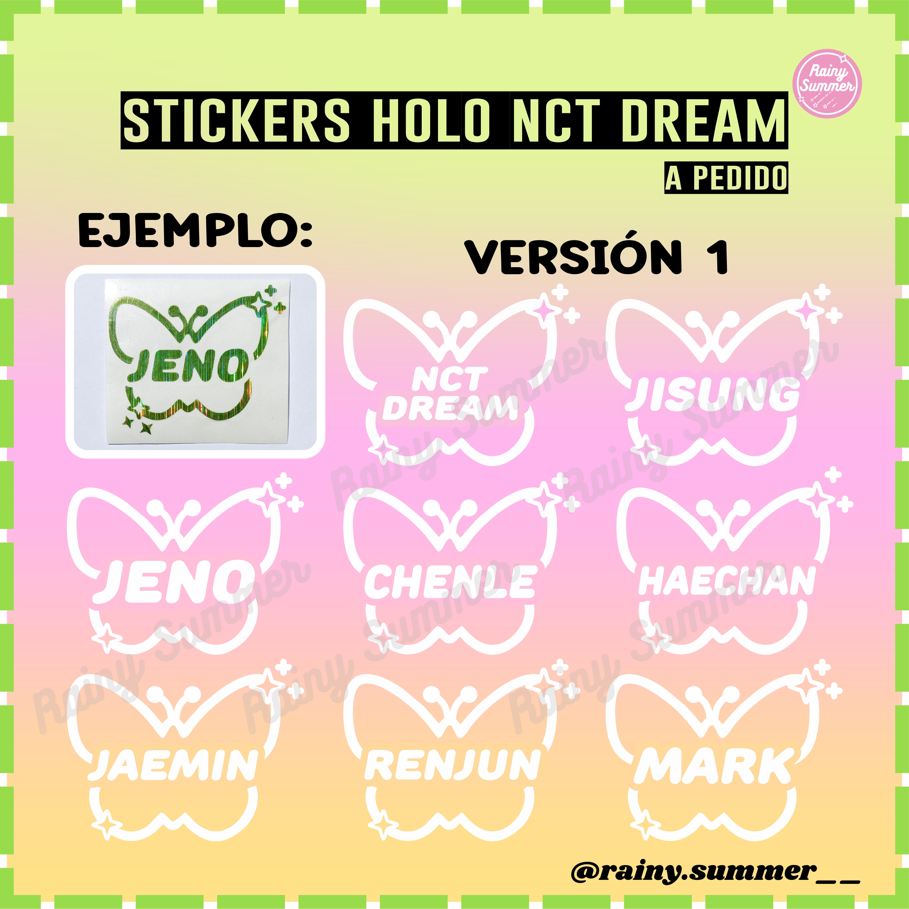 NCT DREAM - STICKERS PARA LIGHTSTICKS