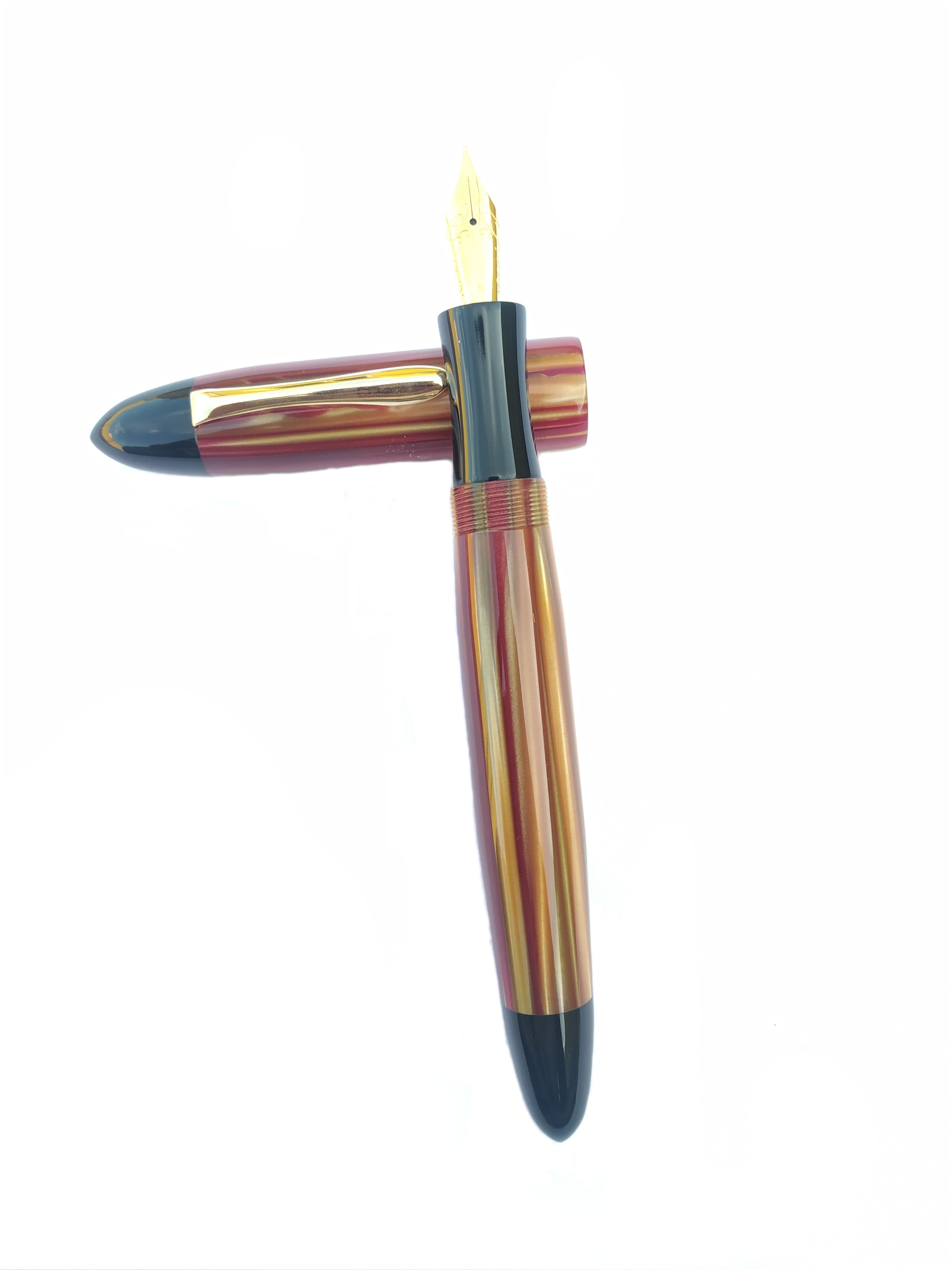 Majestic -Premium Acrylics Stripes Pattern-- Torpedo Shape