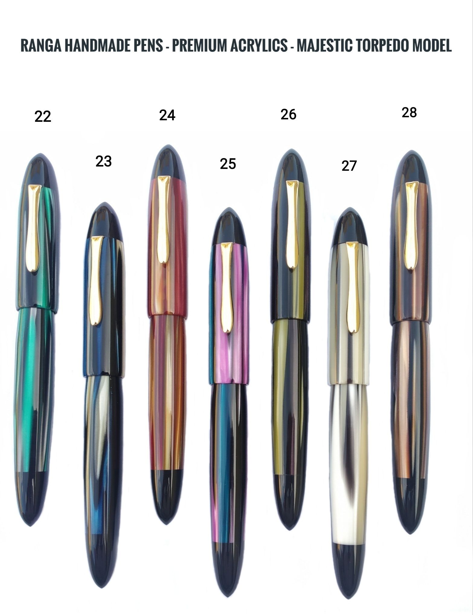 Majestic -Premium Acrylics Stripes Pattern-- Torpedo Shape