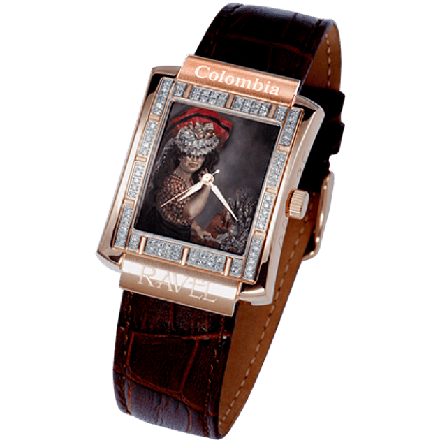 RELOJ COLOMBIA ARTE DIAMANTES