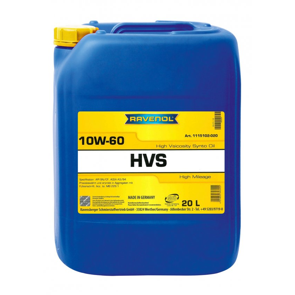HVS HIGH VISCOSITY SYNTO OIL SAE 10W-60