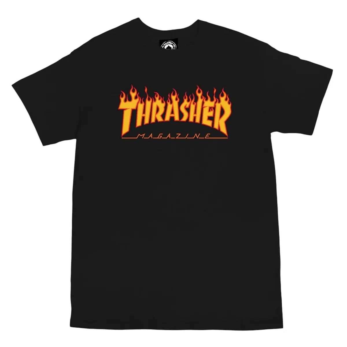 POLERA THRASHER FLAME LOGO BLACK