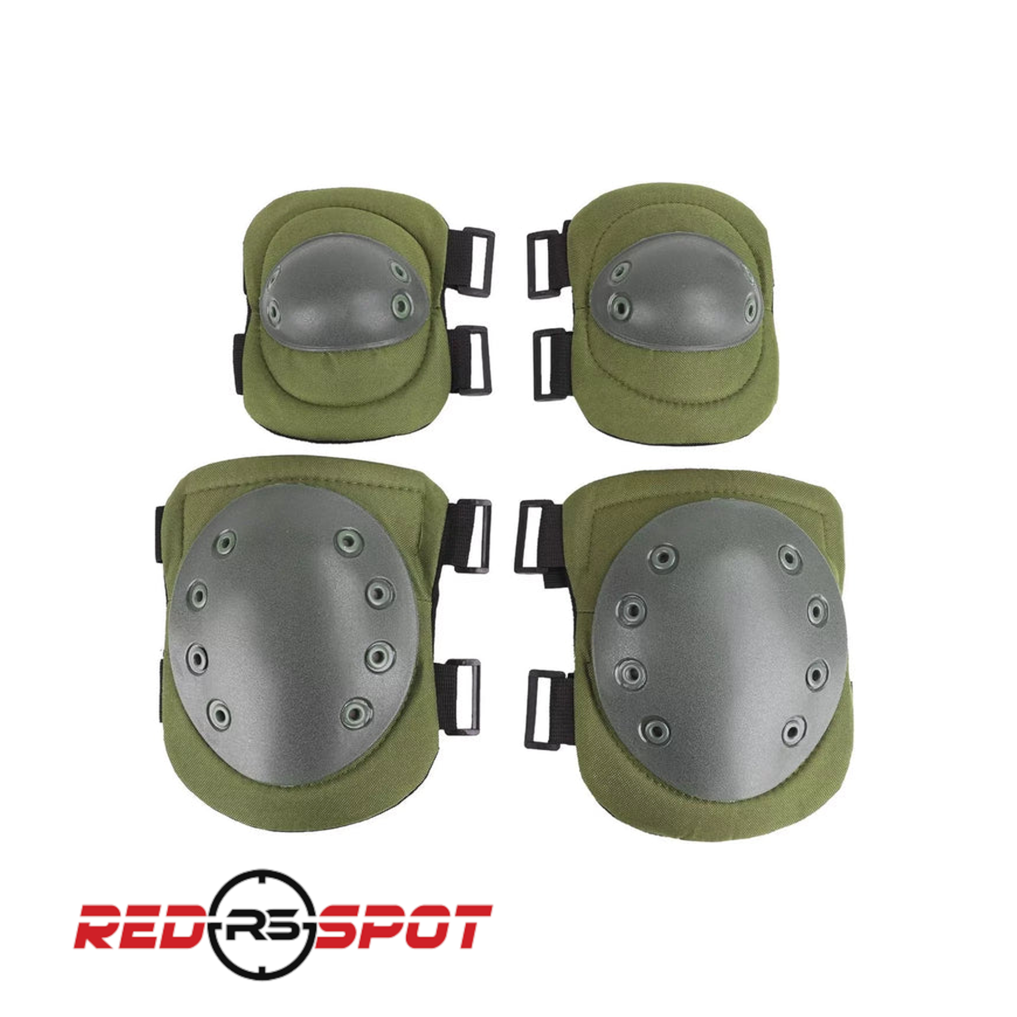 REDSPOT - Set de Rodilleras y Coderas Tacticas Negra