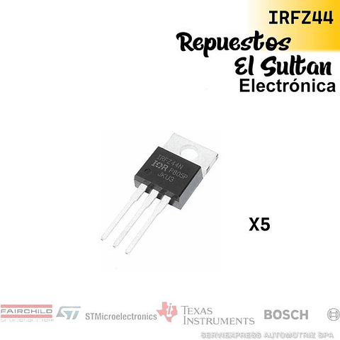 Irfz44 Mosfet Irfz44n Pack De 5 Unidades