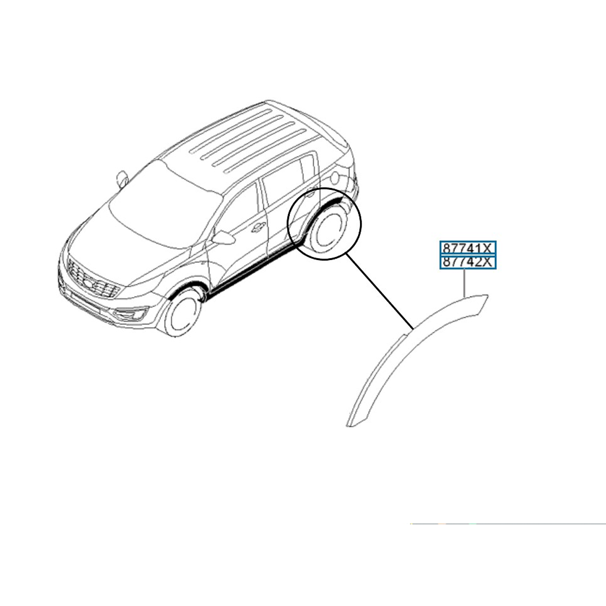 MOLDURA TAPABARRO TRAS DER KIA SPORTAGE 2010-2017