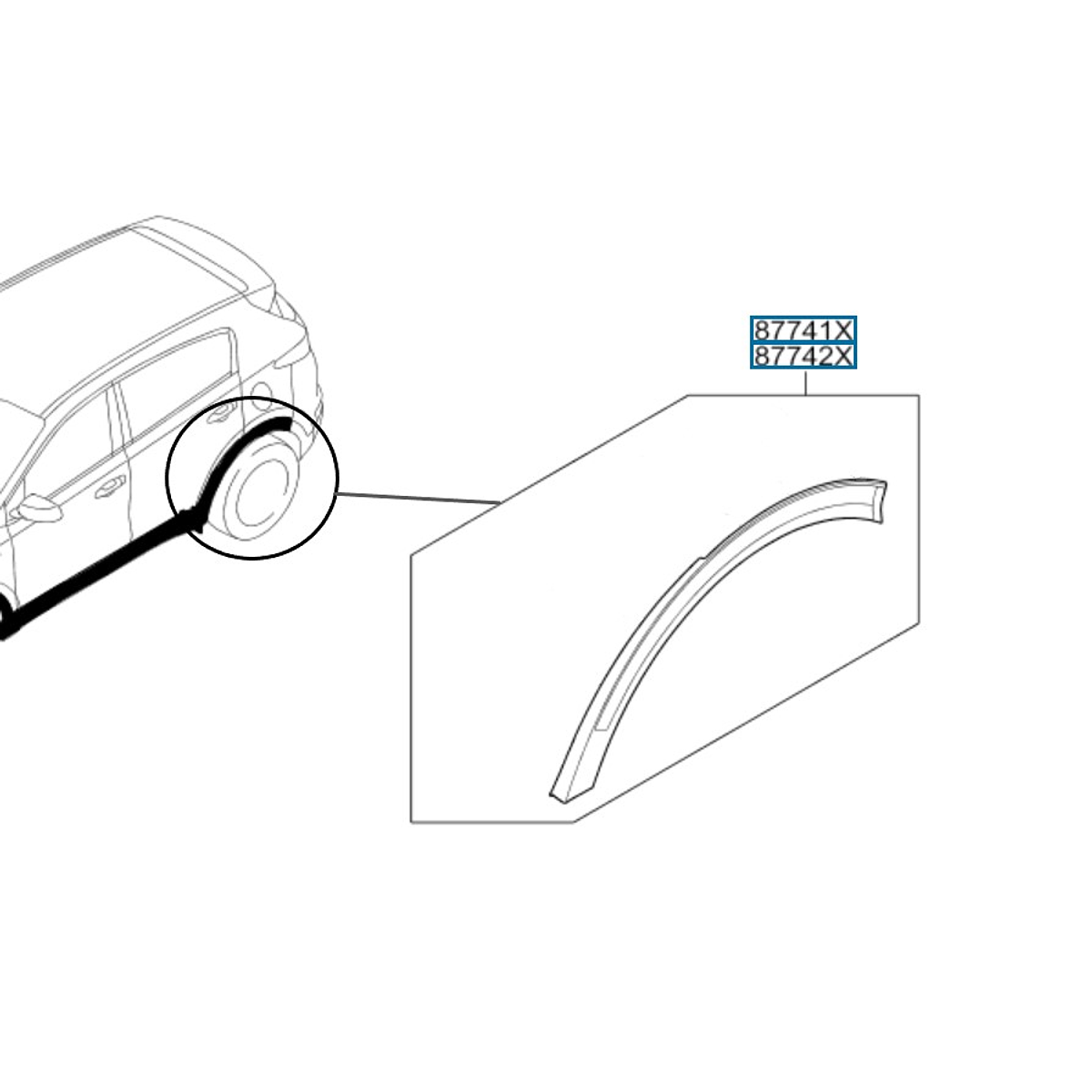 MOLDURA TAPAB TRAS DER KIA SPORTAGE 2015-2019