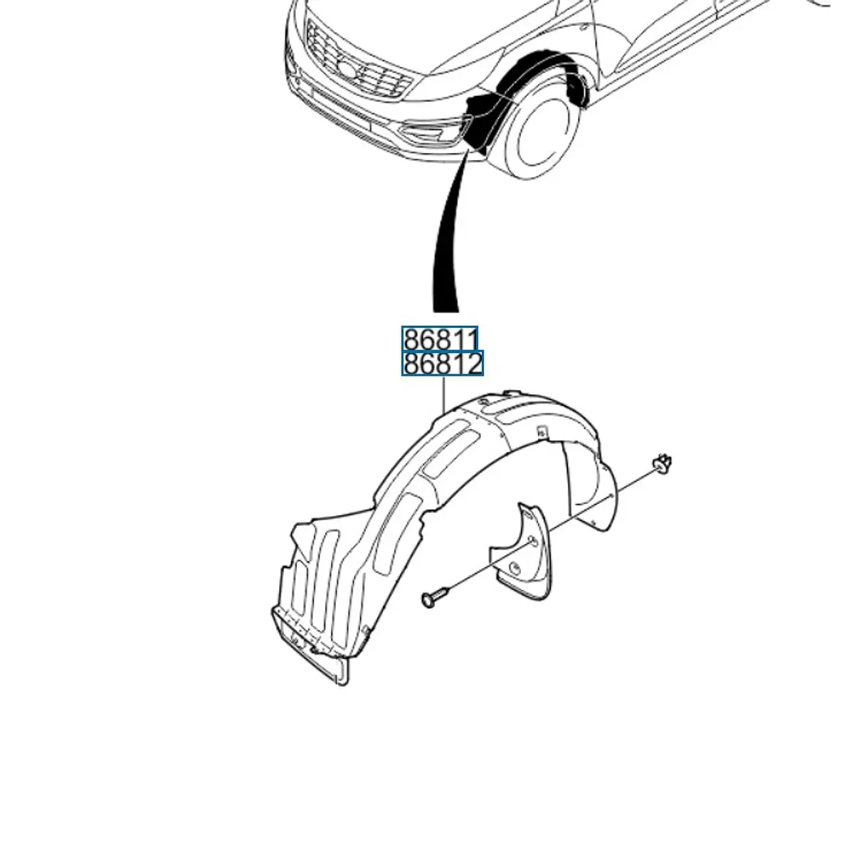 GUARDAFANGO DEL DERECHO KIA SPORTAGE 2010-2017