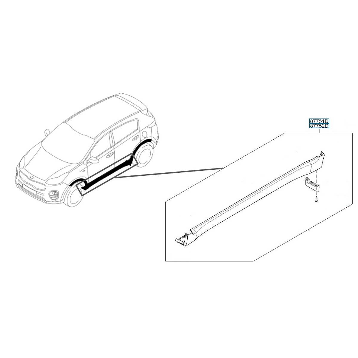 MOLDURA ZOCALO IZQ KIA SPORTAGE 2015-2019