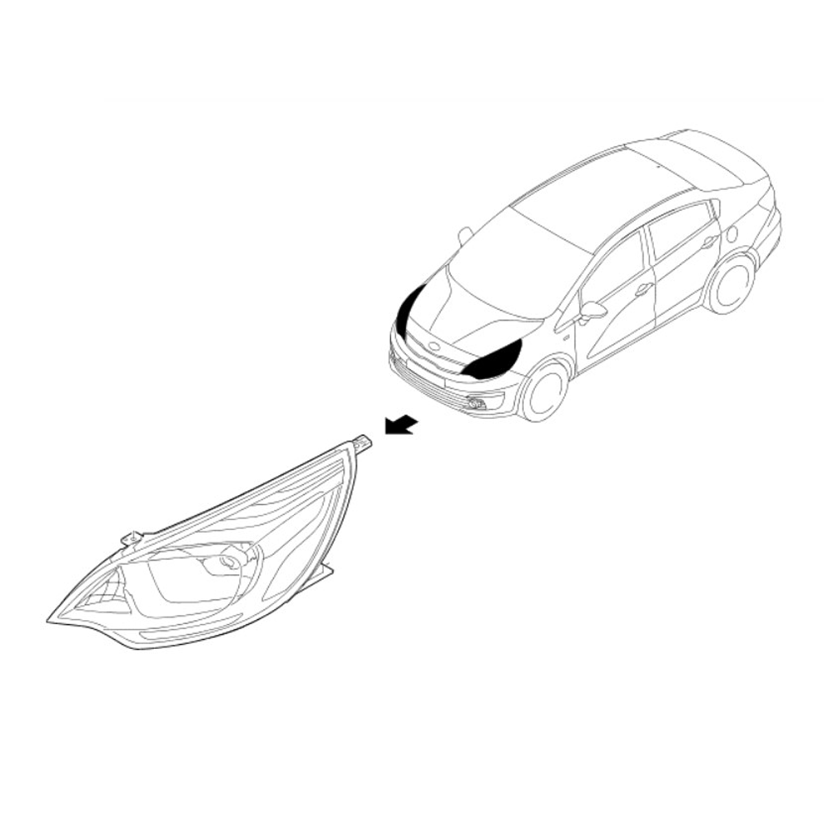 OPTICO DERECHO KIA RIO 2011-2018