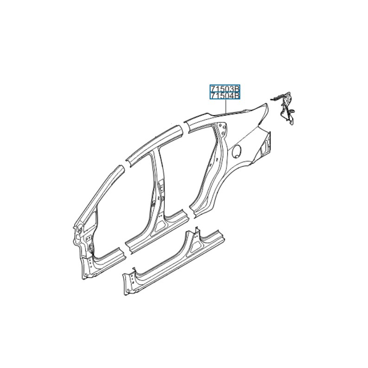 TAPABARRO TRAS DER KIA RIO 2011-2018 ORIGINAL